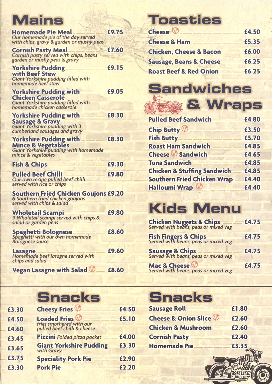 Menu - Squires Cafe
